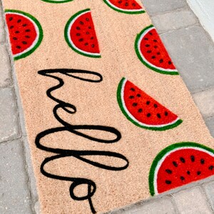 Summer Hello Watermelon Doormat | Cute Porch Decor| Summer Porch Decor ...