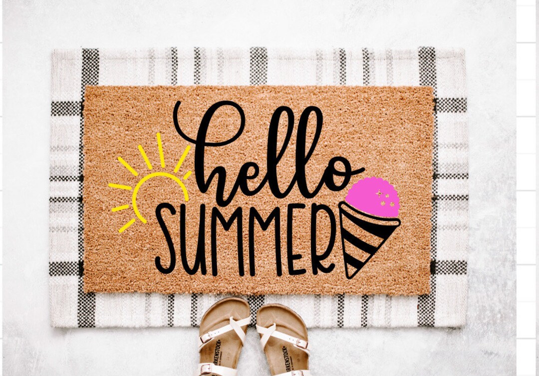 Hello Summer Doormat | Sunshine Doormat | Springtime Decor | Summer ...