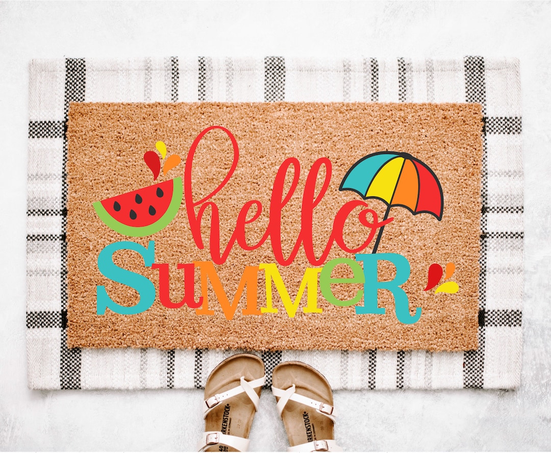 Hello Summer Doormat | Summer Porch Decor | Watermelon Door Mat ...