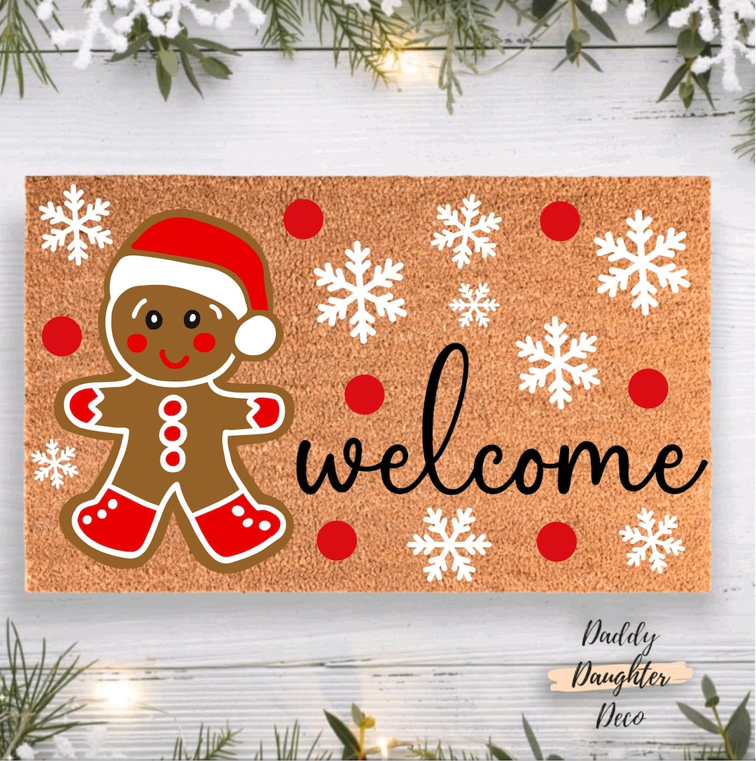 Gingerbread Welcome Doormat | Christmas Doormat | Gingerbread Doormat ...