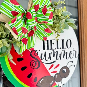 Hello Summer Watermelon Door Hanger | Front Door Decor | Summer Front ...
