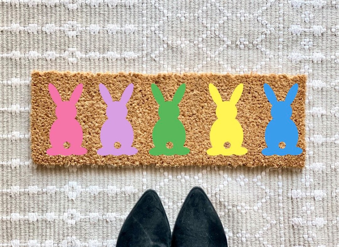 Bunny Trio Doormat | Mini Doormat | Small Doormat | Easter Doormat ...