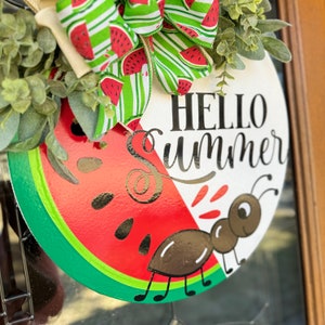 Hello Summer Watermelon Door Hanger | Front Door Decor | Summer Front ...