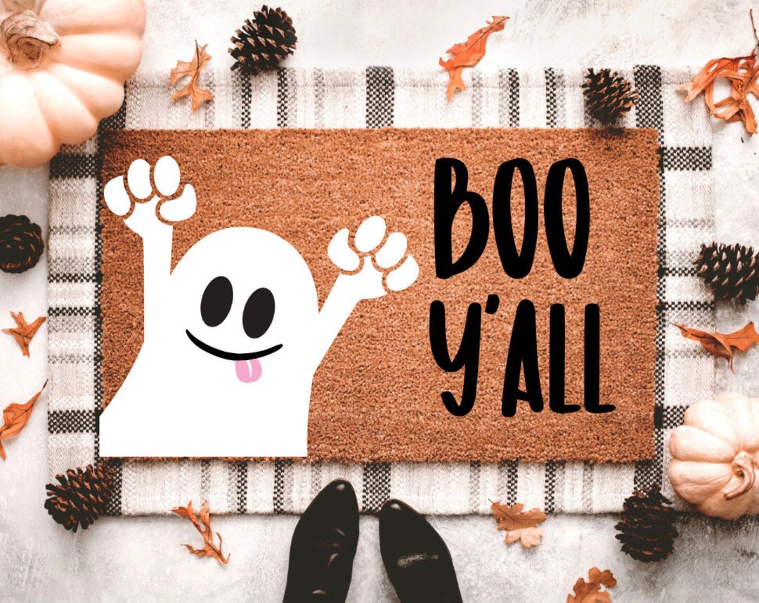 Boo Y’all Ghost Doormat | Halloween Doormat | Halloween Porch Decor ...