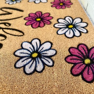 Welcome Daisy Doormat | Spring Doormat | Spring Porch Decor | Flower ...