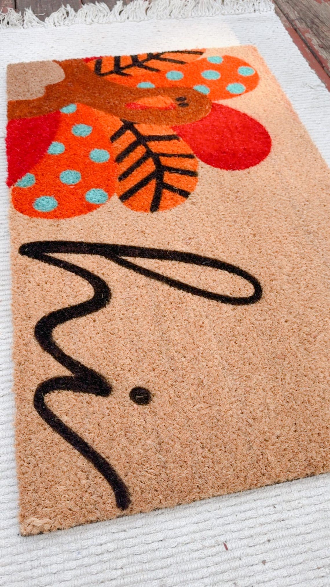 Turkey Welcome Doormat | Fall Doormat | Fall Porch Decor | Outdoor Fall ...