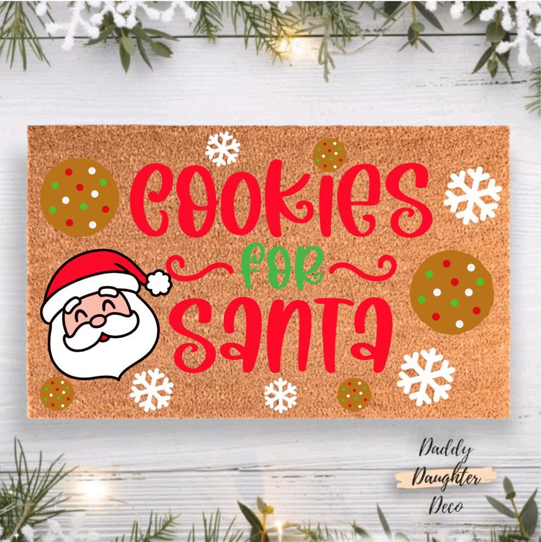 Cookies for Santa Doormat | Christmas Doormat | Santa Decor | Christmas ...