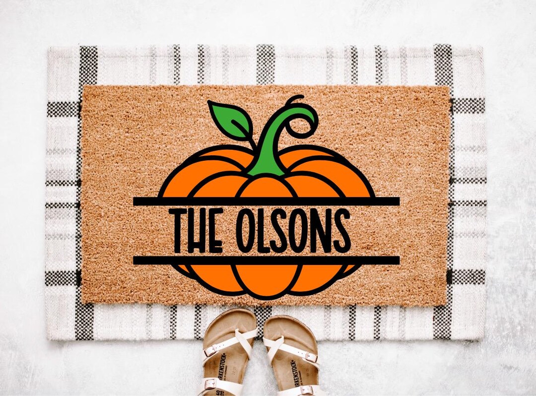 Personalized Pumpkin Doormat | Fall Doormat | Fall Porch Decor ...
