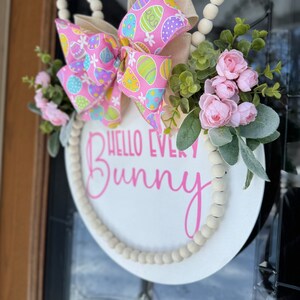 Beaded Bunny Door Hanger | Easter Door Hanger | Easter Wreath | Spring ...