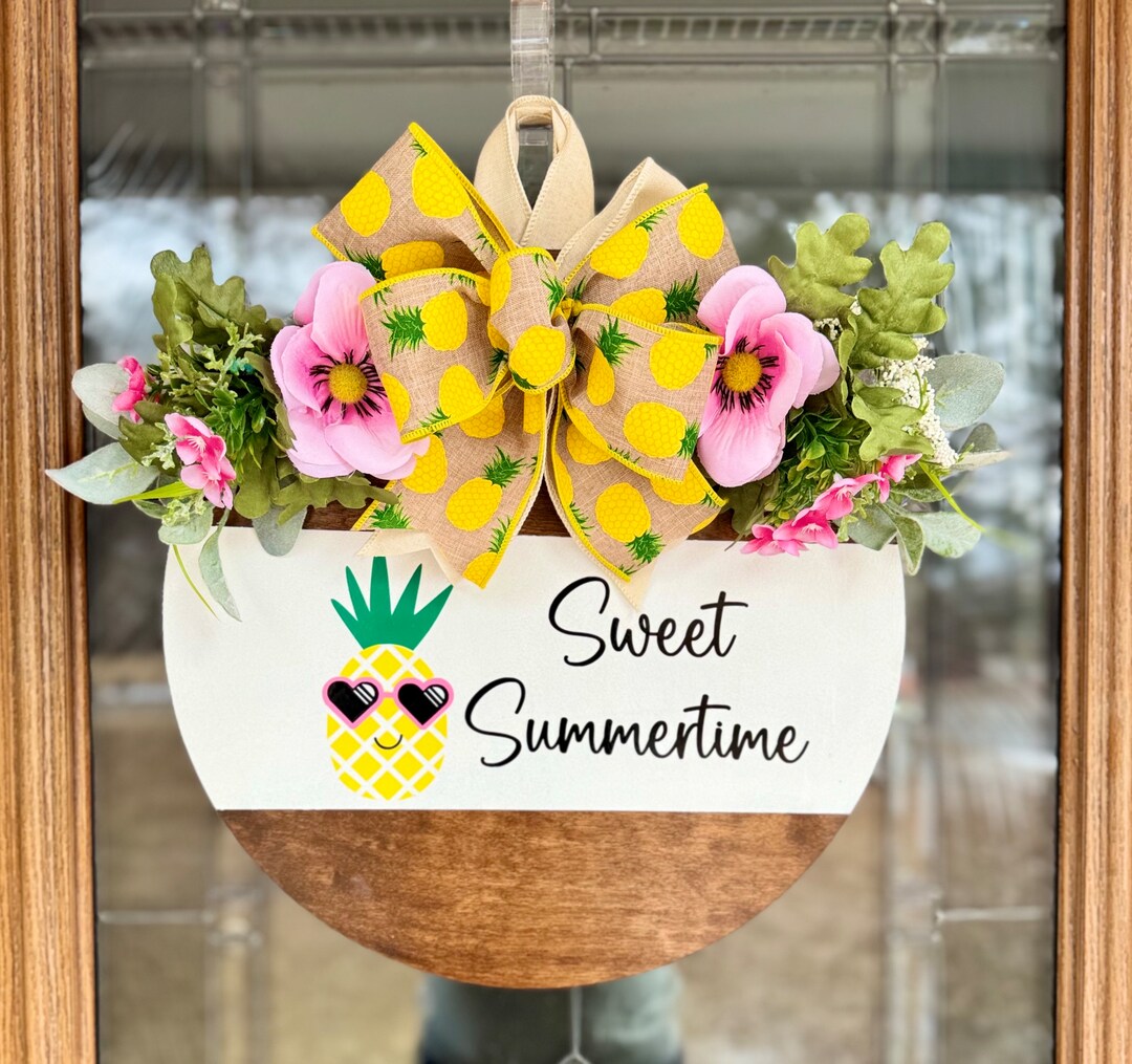 Pineapple Door Hanger | Summer Door Hanger | Front Door Wreath | Summer ...