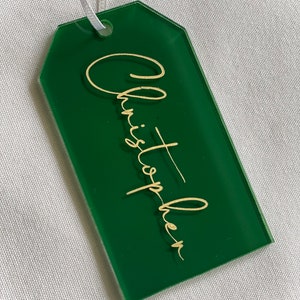 Personalized Acrylic Stocking Name Tag Christmas Name Tags Gift Wrap ...