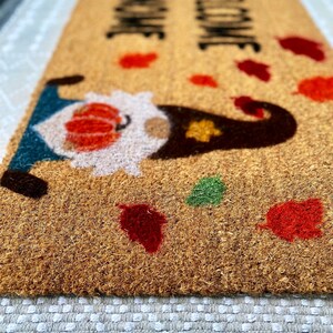 Welcome Gnome Fall Door Mat | Gnome Doormat | Fall Leaves Doormat ...