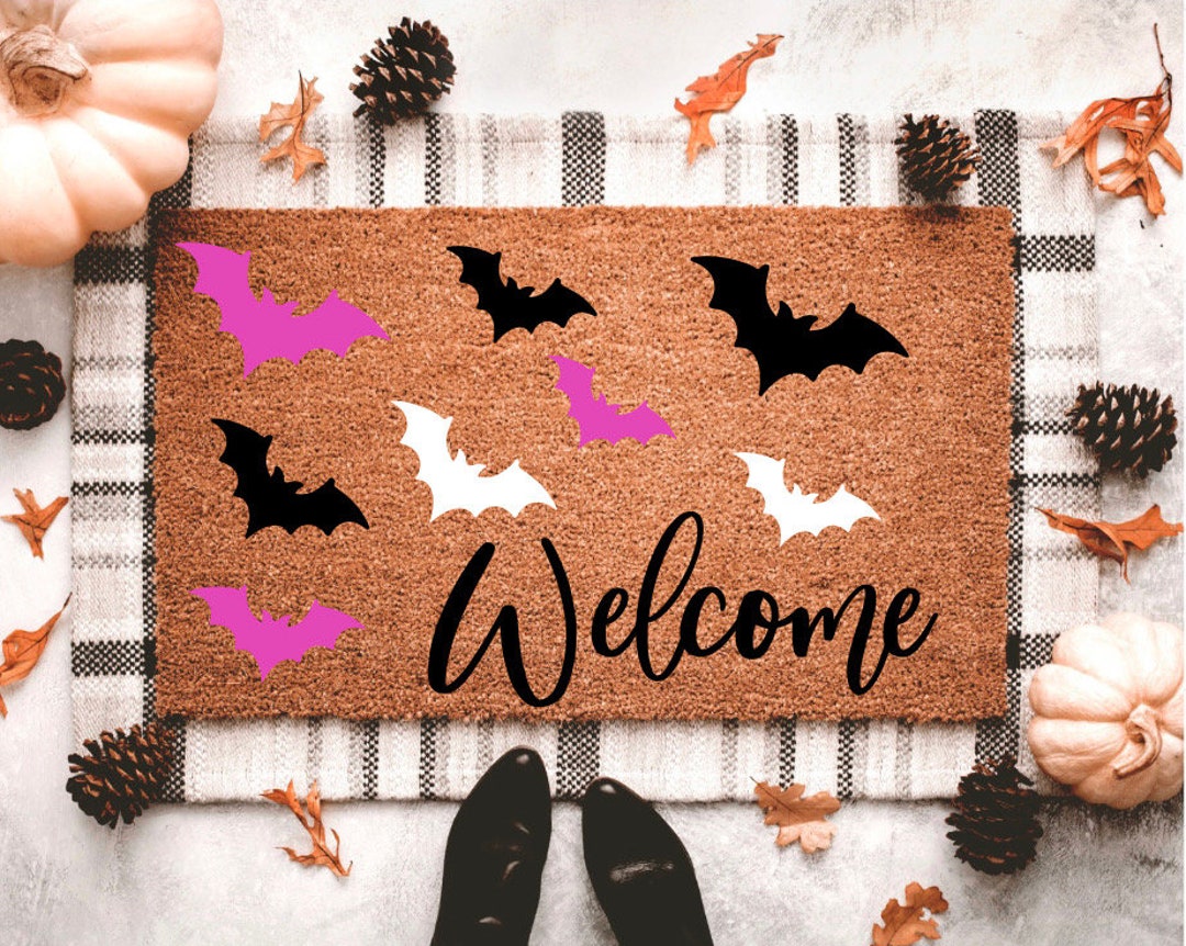 Halloween Doormat | Bat Doormat | Halloween Porch Decor | Fall Doormat ...