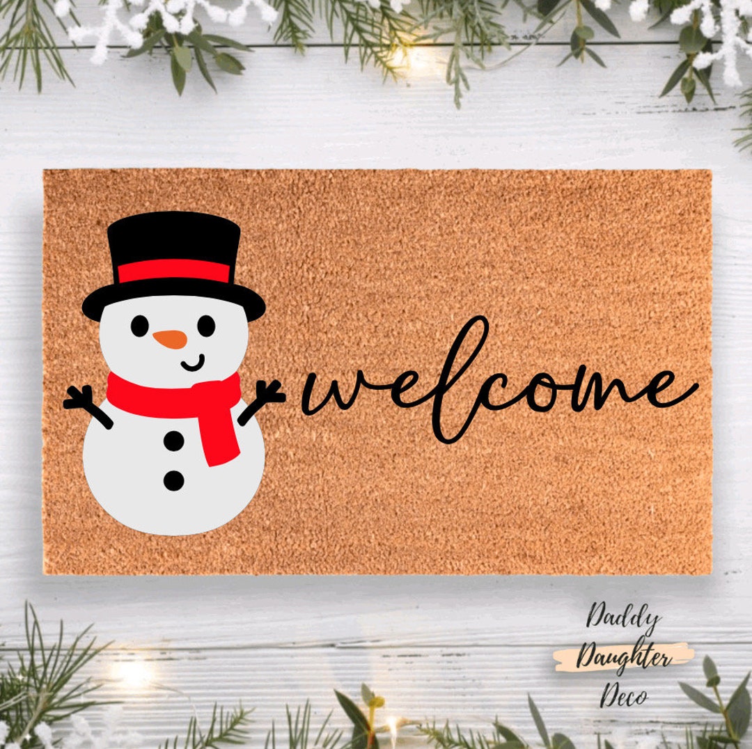 Snowman Doormat | Winter Doormat | Front Porch Decor | Winter Decor ...