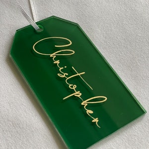 Personalized Acrylic Stocking Name Tag Christmas Name Tags Gift Wrap ...