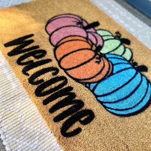 Pumpkin Welcome Mat | Fall Doormat | Fall Porch Decor | Outdoor Fall ...