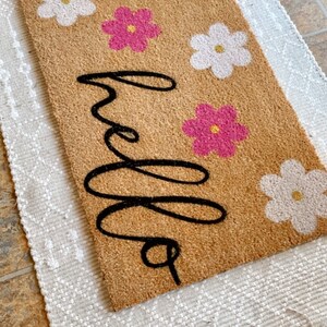 Pink and White Flowers Doormat | Spring Doormat | Spring Porch Decor ...