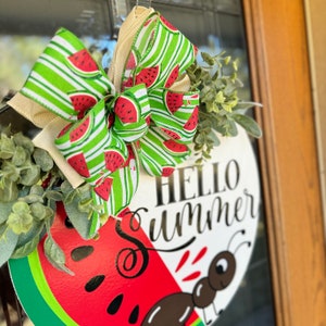 Hello Summer Watermelon Door Hanger | Front Door Decor | Summer Front ...