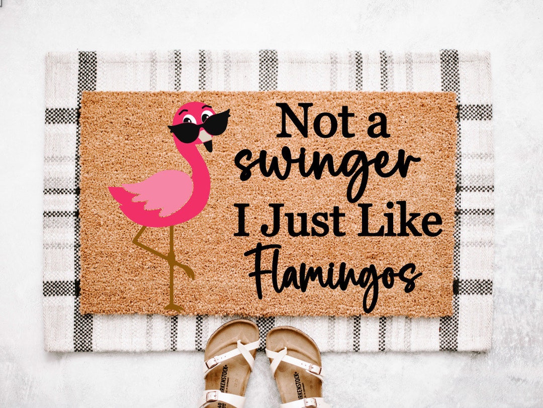 Funny Flamingo Doormat | Summer Doormat | Summer Porch Decor | Flamingo ...