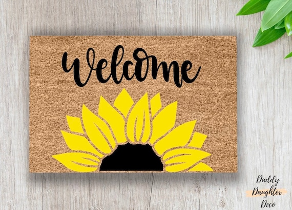 Flower Welcome Mat Sunflower Doormat Summer Doormat - Etsy