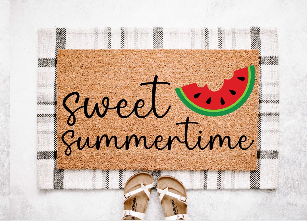 Sweet Summertime Doormat | Summer Porch Decor | Watermelon Door Mat ...
