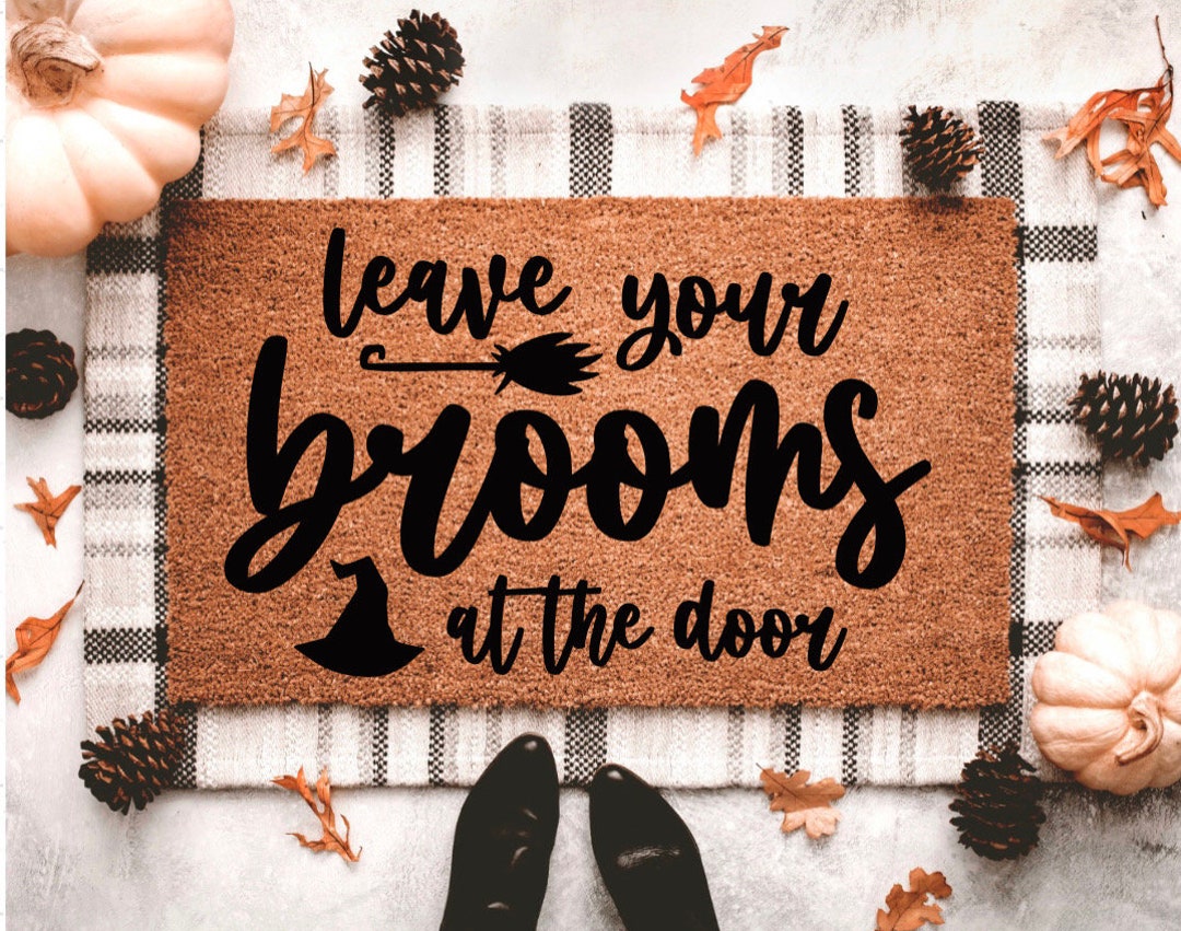 Leave Your Brooms at the Door | Halloween Doormat | Halloween Porch ...