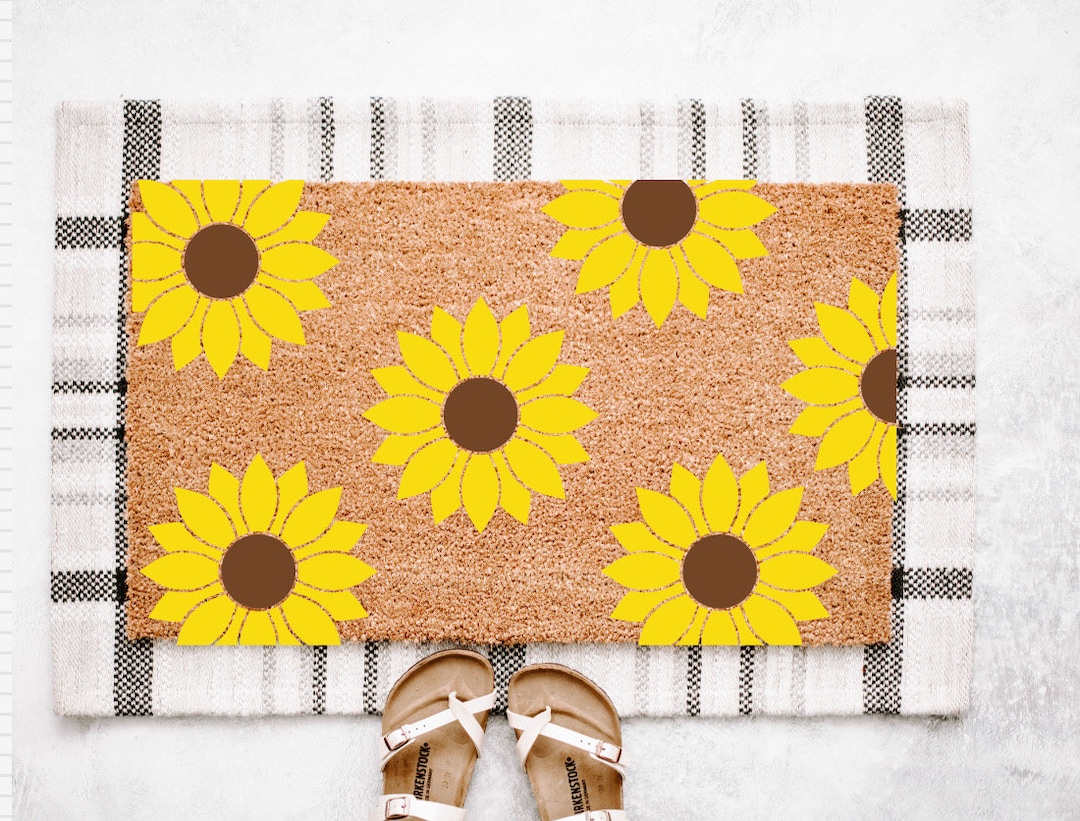 Sunflower Doormat | Summer Porch Decor | Floral Door Mat | Front Door ...
