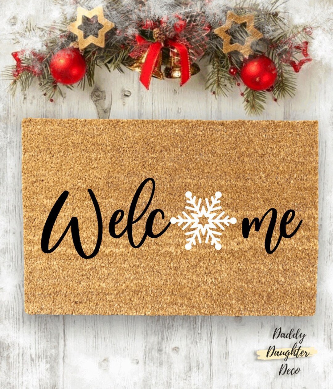 Welcome Snowflake Doormat | Christmas Doormat | Winter Doormat ...