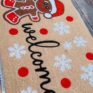 Gingerbread Welcome Doormat | Christmas Doormat | Gingerbread Doormat ...
