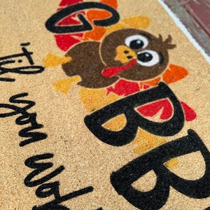 Turkey Thanksgiving Doormat | Fall Doormat | Fall Porch Decor | Outdoor ...