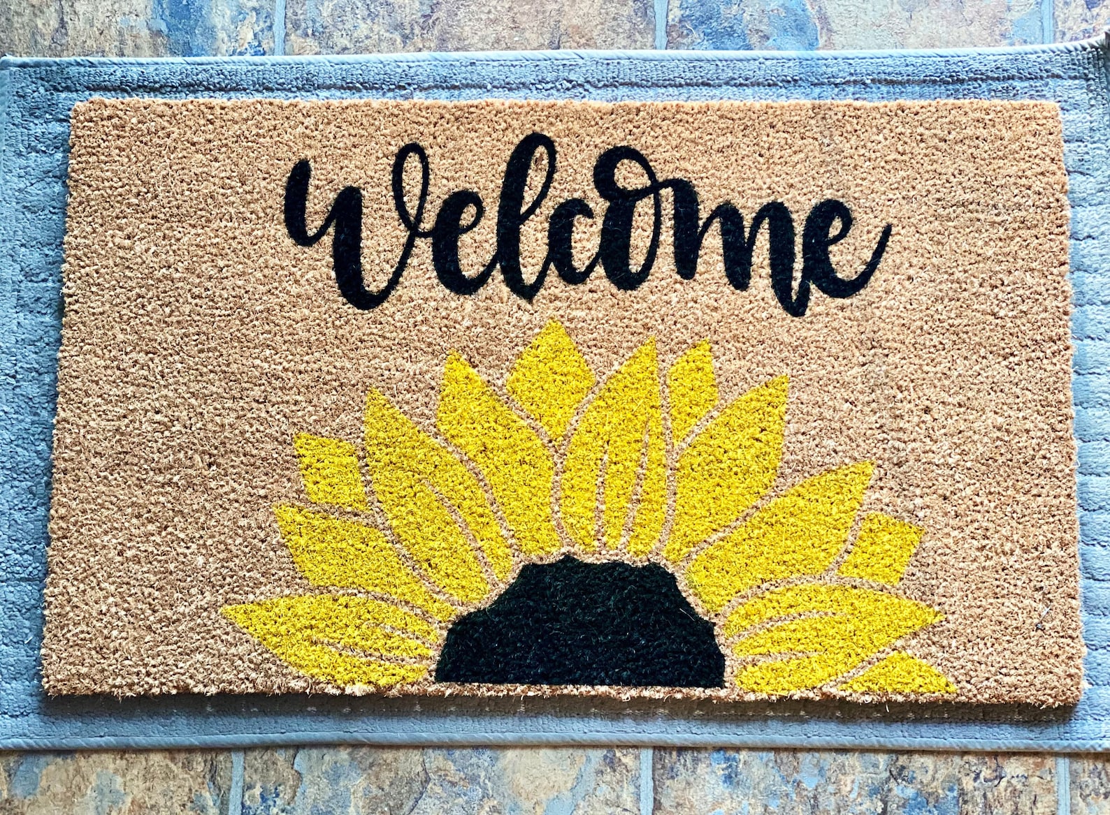 Flower Welcome Mat Sunflower Doormat Summer Doormat - Etsy