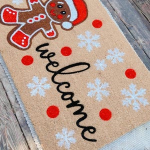 Gingerbread Welcome Doormat | Christmas Doormat | Gingerbread Doormat ...