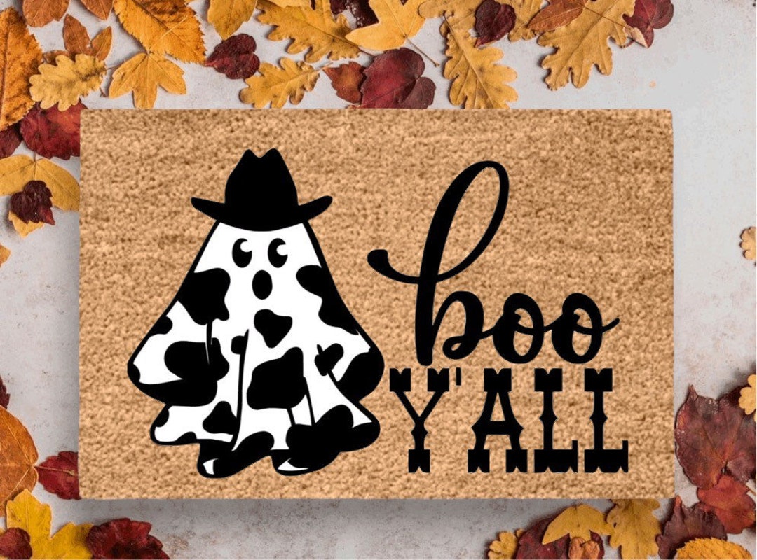 Boo Y’all | Halloween Doormat | Ghost Doormat | Outdoor Halloween Decor ...