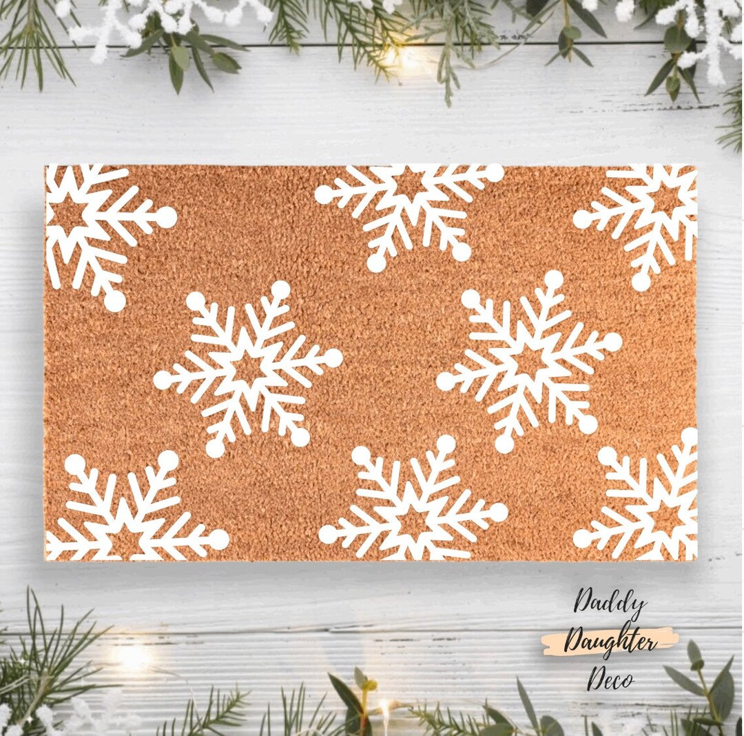 Snowflake Doormat | Winter Doormat | | Winter Decor | Christmas Doormat ...