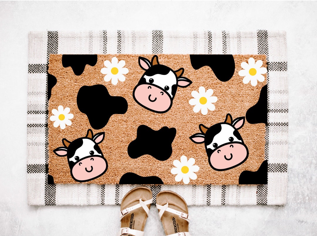 Cow Print Doormat | Summer Doormat | Summer Front Door Decor | Spring ...