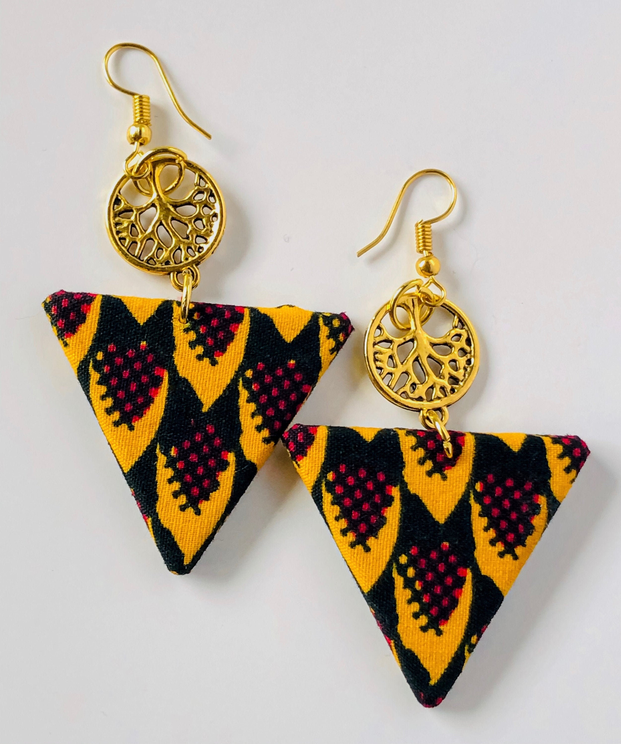 African Fabric Earring, Ankara Print Earring, Gift for her, Kente ...