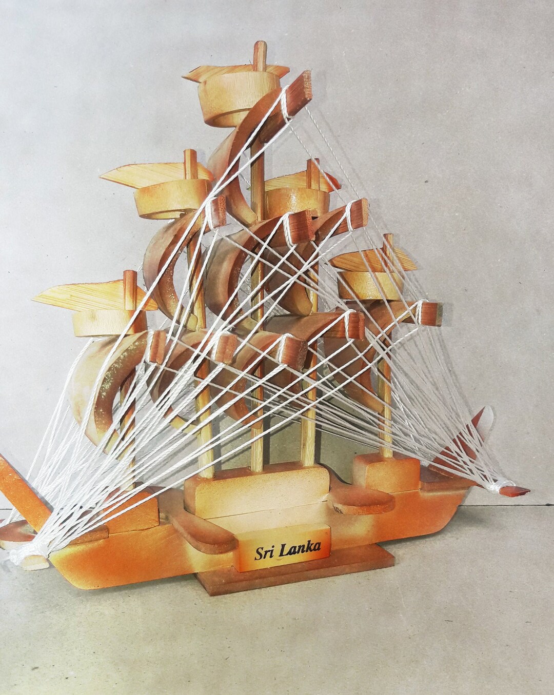 Wooden Bamboo Ship Handmade Ship Sailboat 10 Inches - Etsy