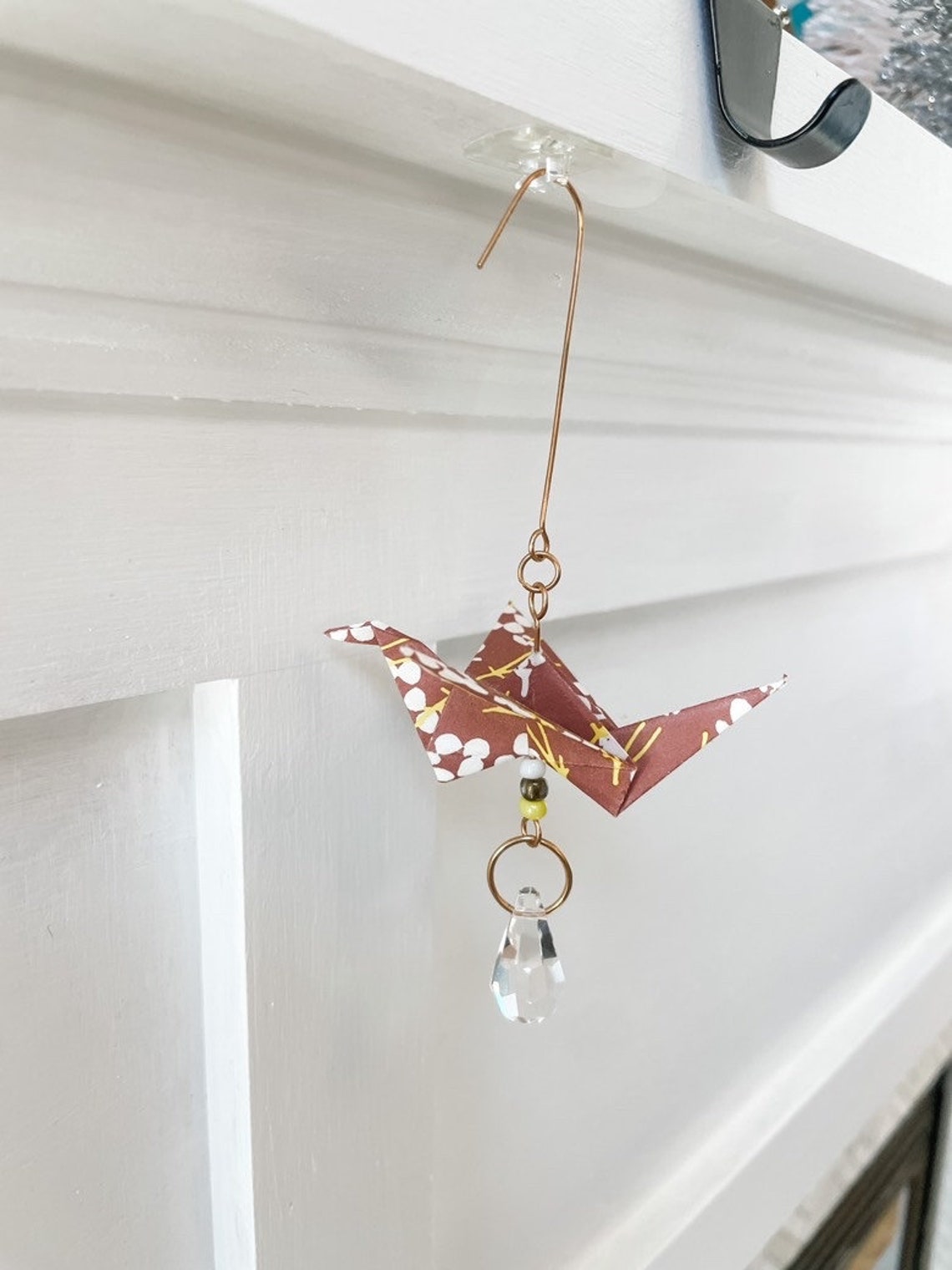Patterned Origami Flapping Crane Ornament With Suncatcher - Etsy