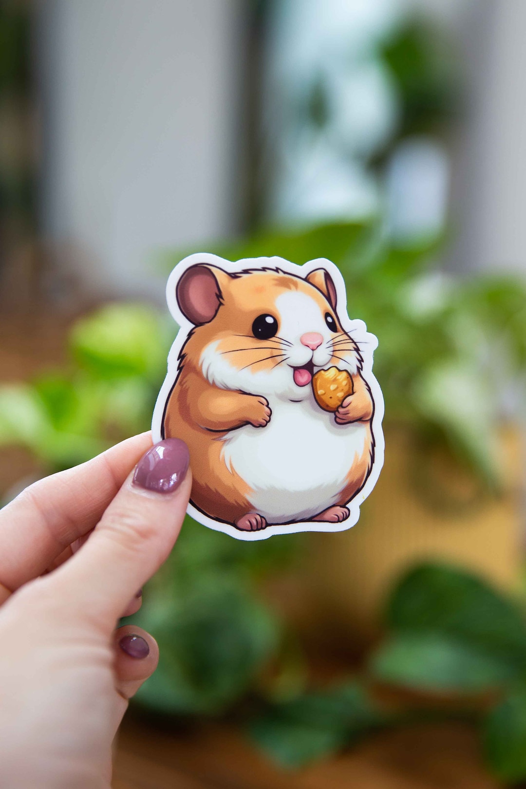 Hamster Eating a Biscuit Sticker - 3x3 Inch // Waterproof & Durable ...
