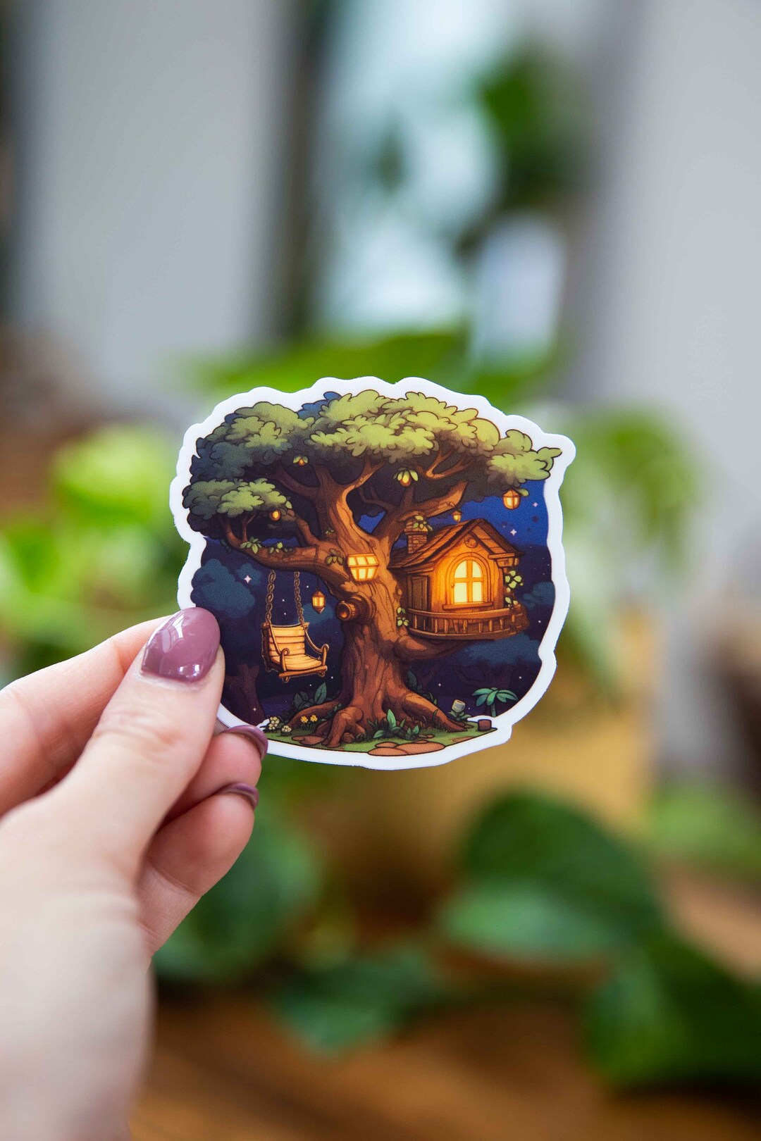 Cozy Treehouse Sticker - 3x3 Inch // Waterproof & Durable Vinyl Sticker ...