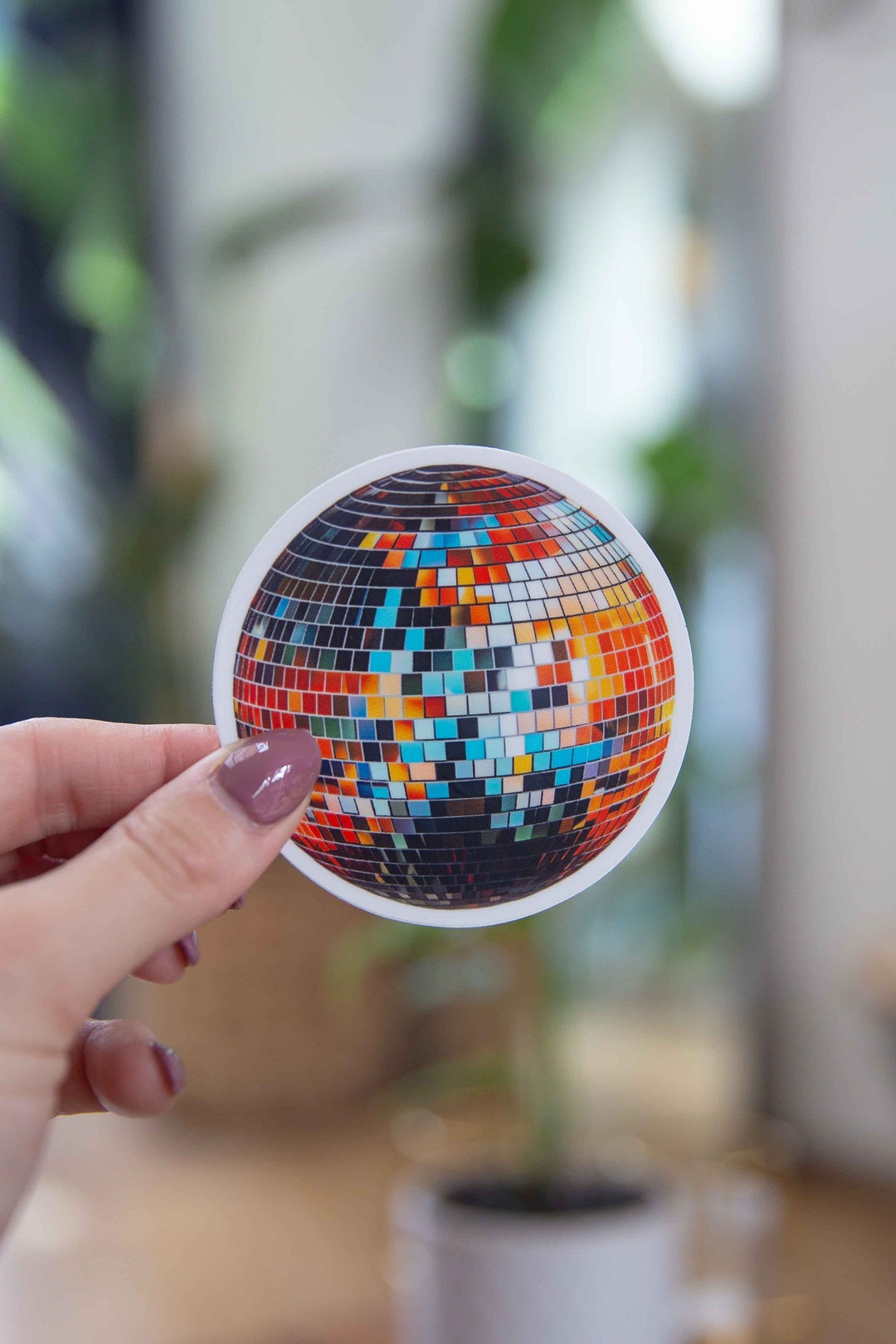 Colorful Mirrorball Sticker - 3x3 Inch // Waterproof & Durable Vinyl ...