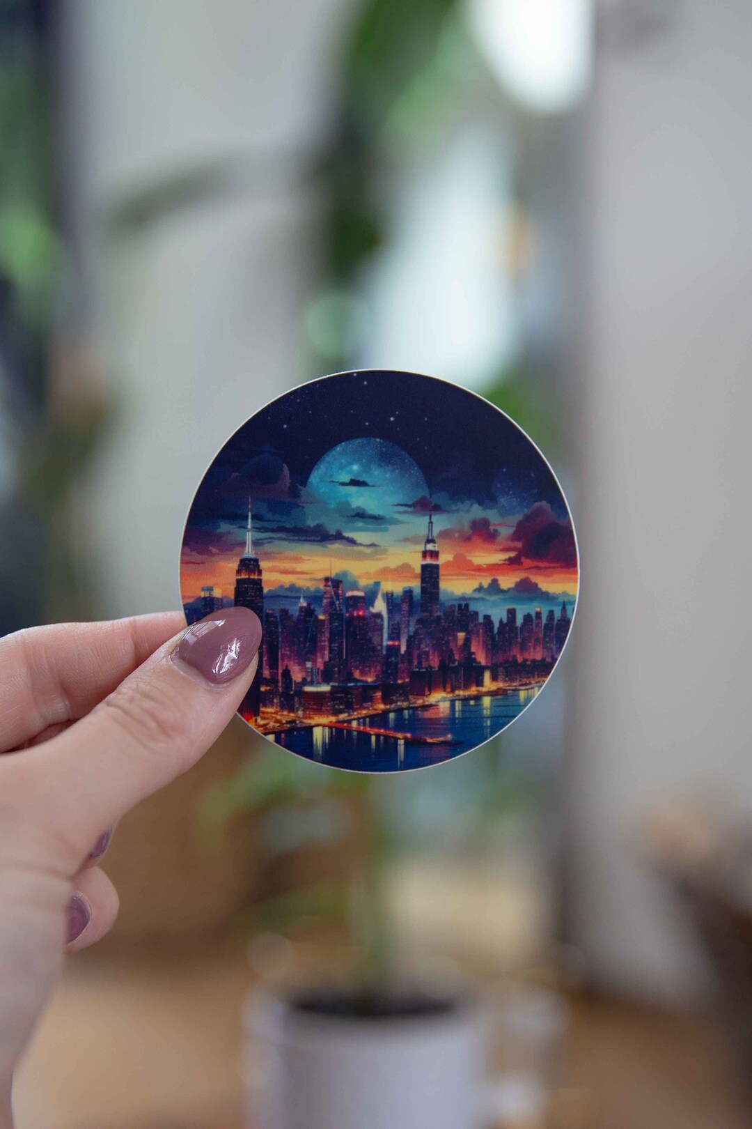 Panoramic City Skyline Sticker - 3x3 Inch - Waterproof Vinyl Decal - Etsy