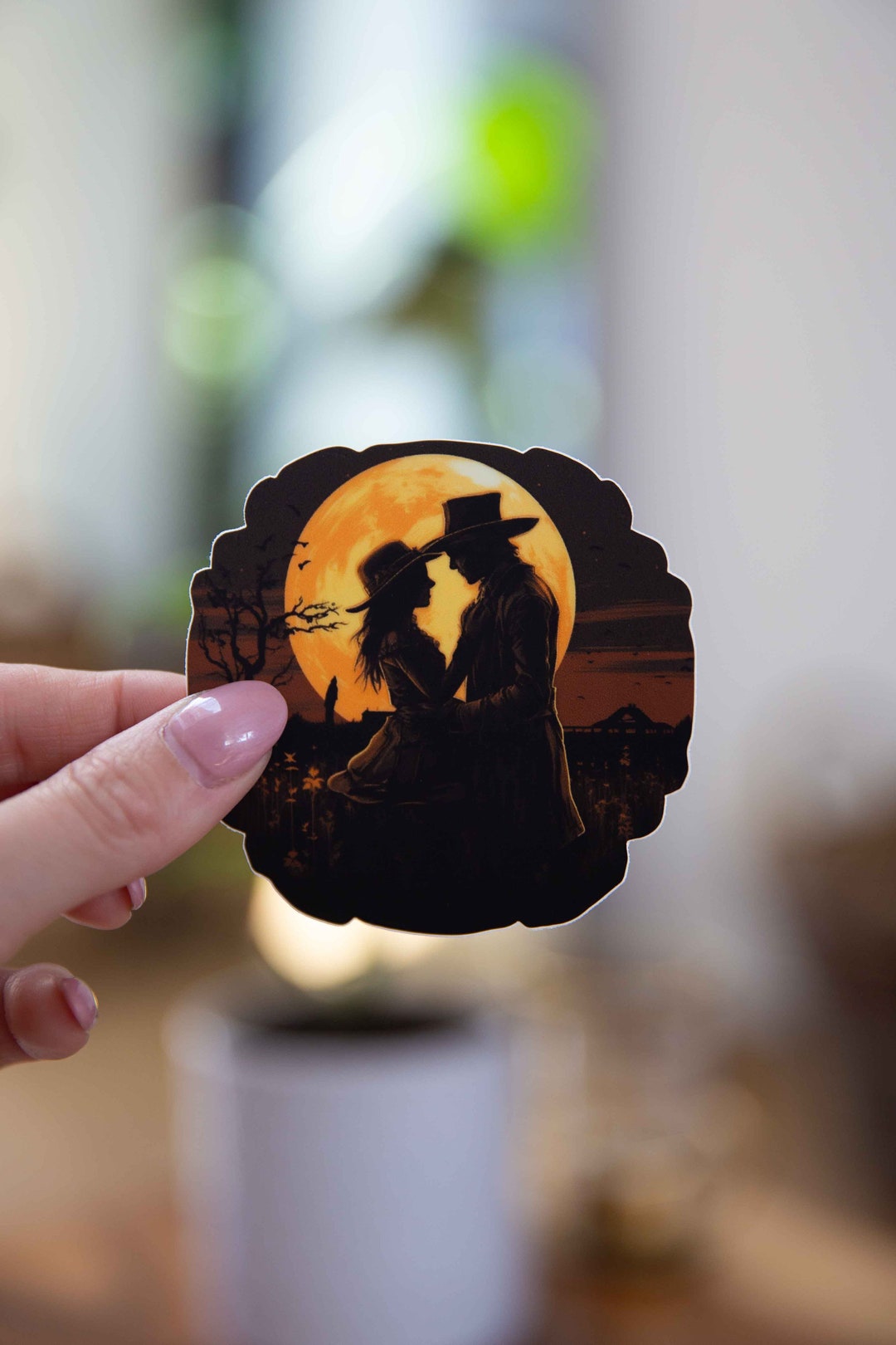 Halloween Scarecrow Couple Sticker - 3x3 Inch - Waterproof Vinyl Decal ...