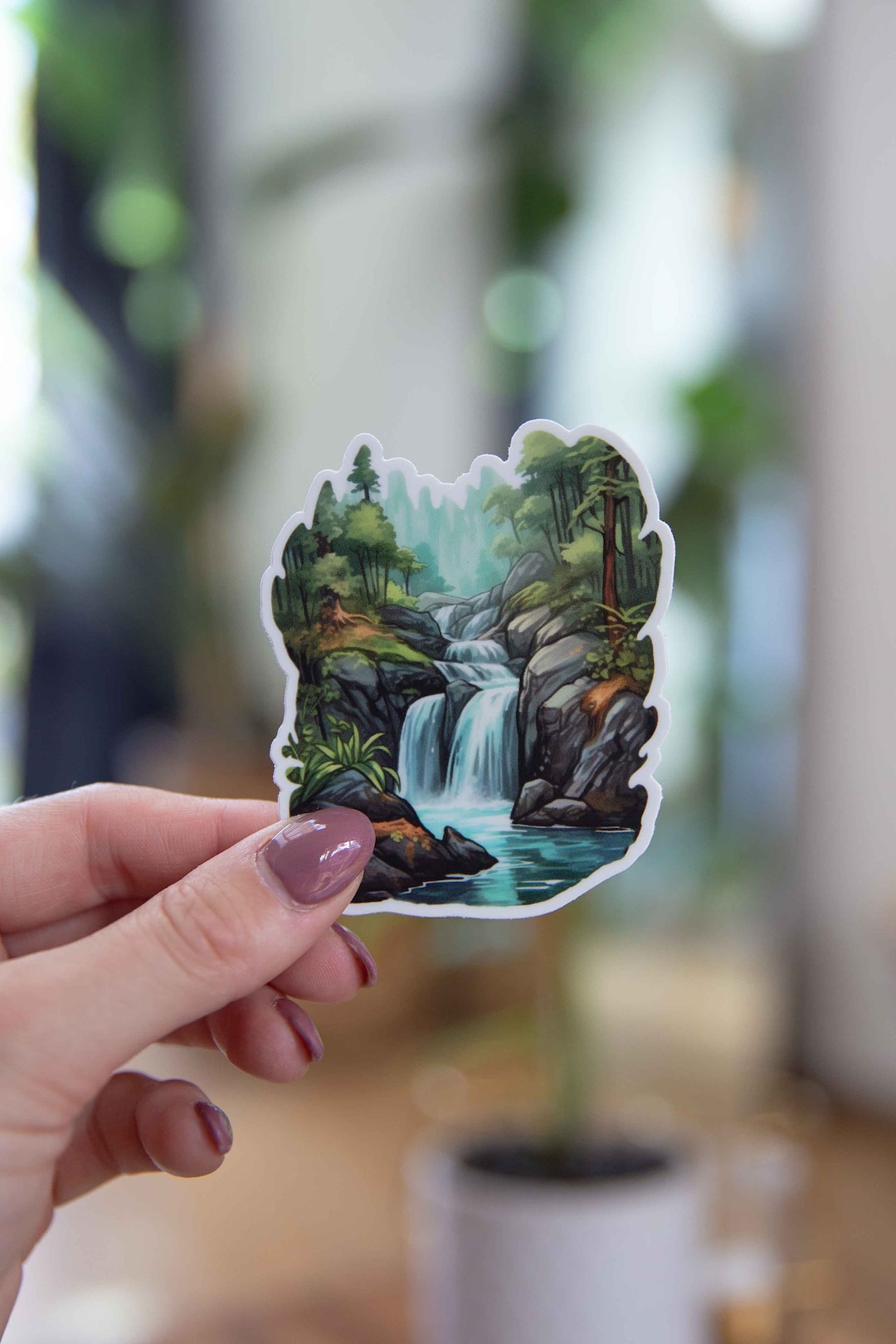 Cascading Waterfall Sticker - 3x3 Inch - Waterproof Vinyl Decal - Etsy