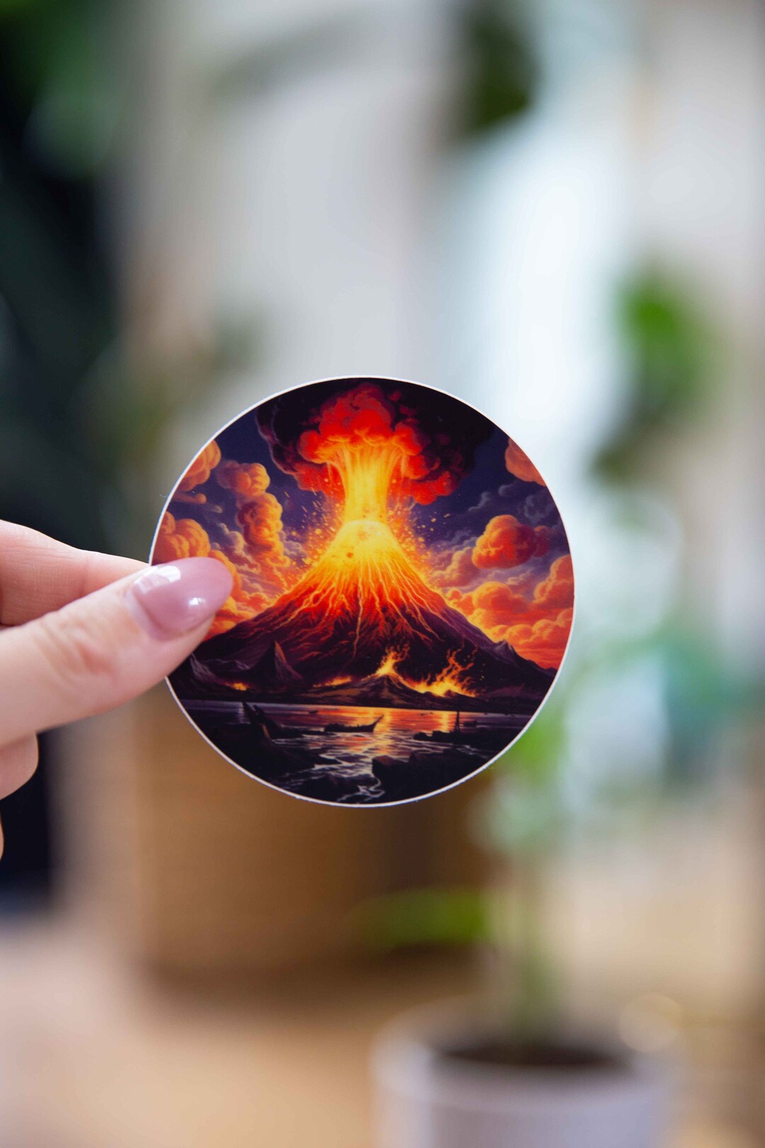 Volcano Eruption Sticker - 3x3 Inch // Waterproof & Durable Vinyl ...