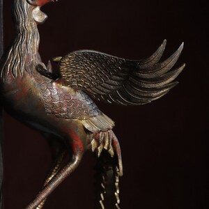 Exquisite and Rare Pure Copper and Gold-plated Phoenix Statue Ornaments ...