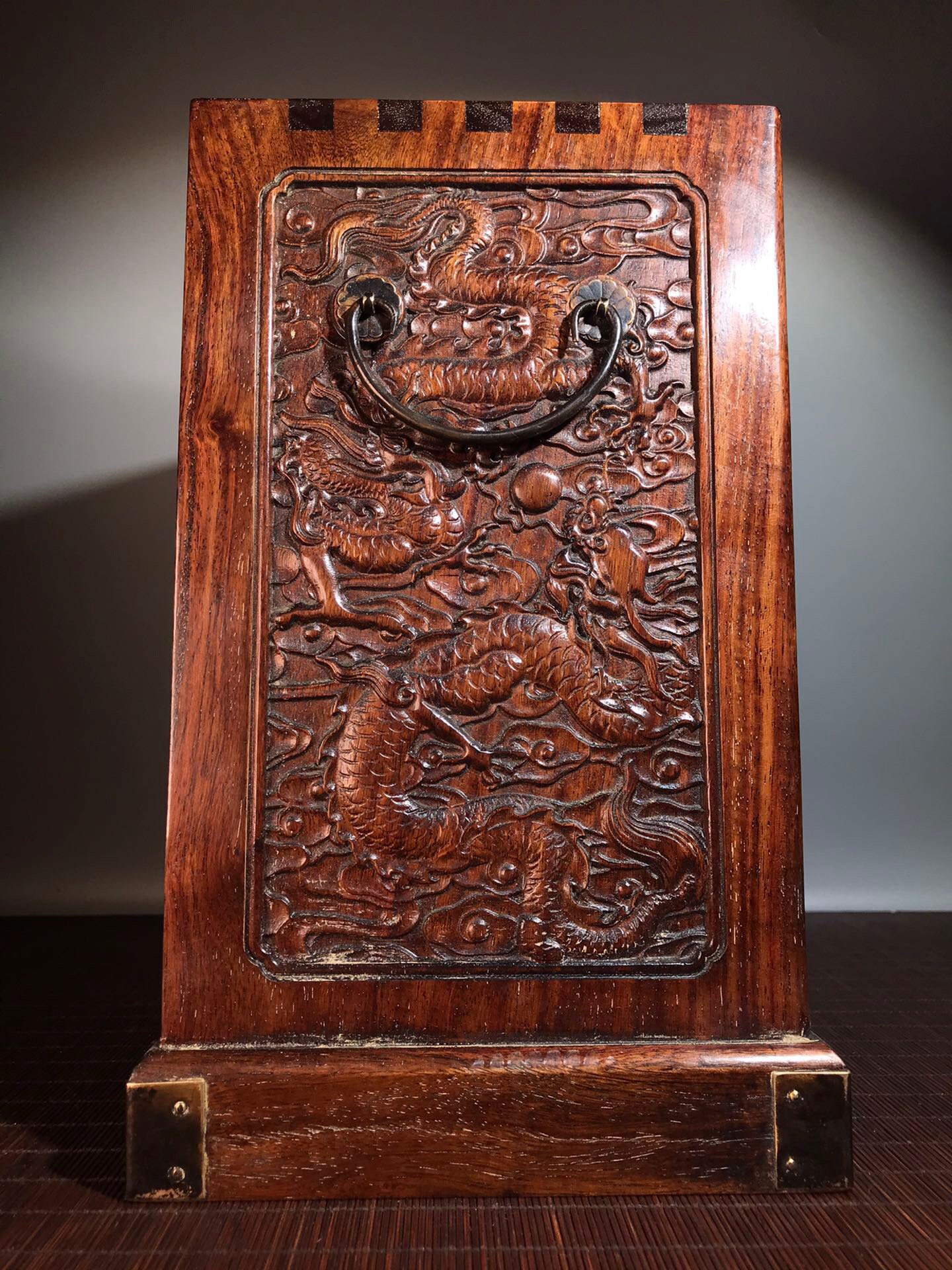 Chinese Antique Rosewood Handmade Embossed Pattern Rare - Etsy