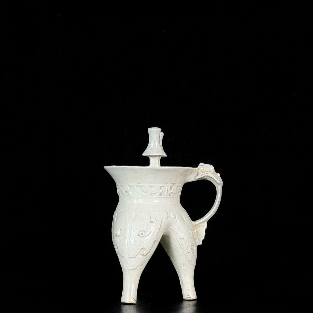 Chinese Antique Pure Hand-painted Exquisite Rare Ding Kiln Sweet White ...
