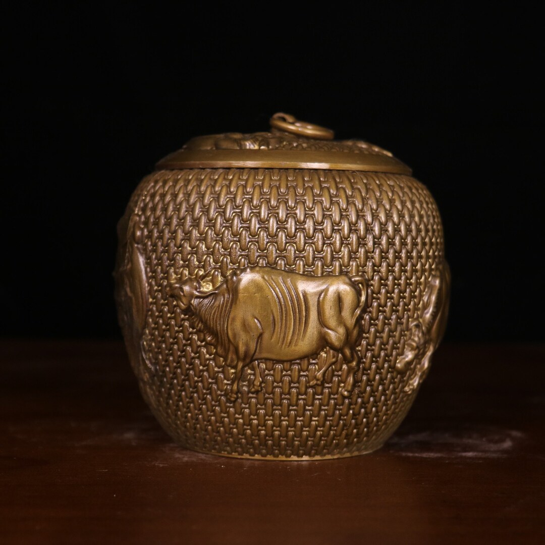 Handcrafted Copper Five Ox Tea Pot, Chinese Antique Ornament - Etsy