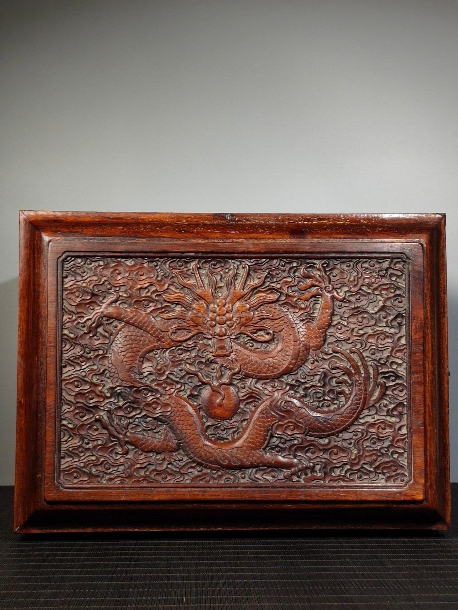 Chinese natural rosewood full of embossed dragon pattern | Etsy